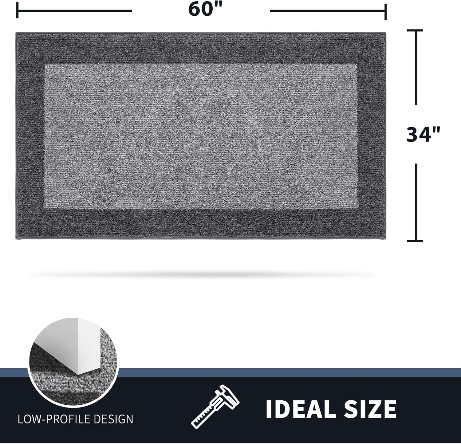 Dirt Trapper Door Mat 34" x 60", Non-Slip/Skid Machine Washable ...