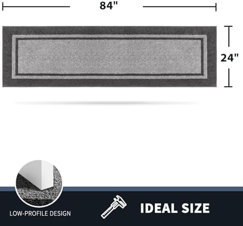 Dirt Trapping Door Mat 24" x 84", Non-Slip/Skid Machine Washable ...