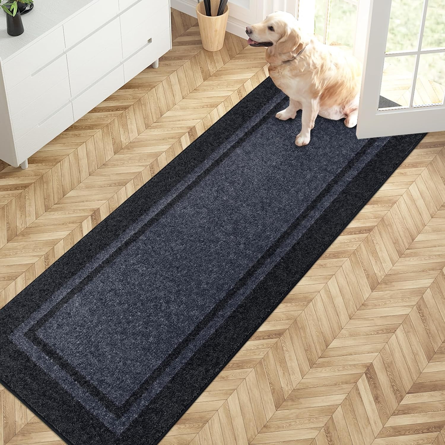 Dirt Trapping Door Mat 24" x 70", Non-Slip/Skid Machine Washable ...