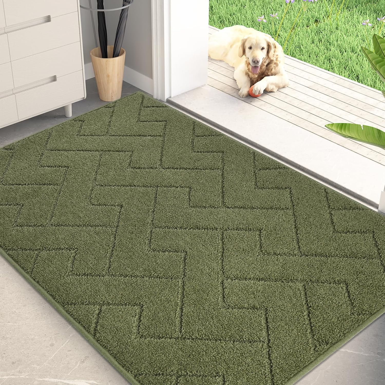 Dirt Trapping Door Mat 32" x 70", Non-Slip Machine Washable Entry Rug ...