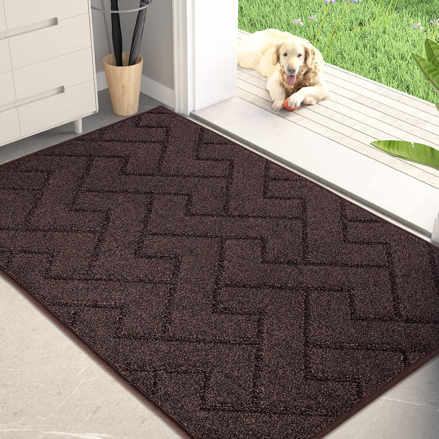 Dirt Trapping Door Mat 32" x 70", Non-Slip Machine Washable Entry Rug ...
