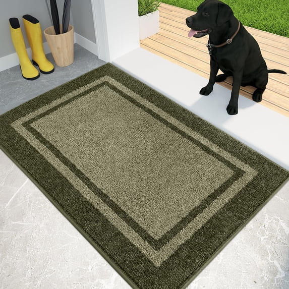 Dirt Trapping Door Mat Budding Green & Sage Green 24" X 36" Entryway ...