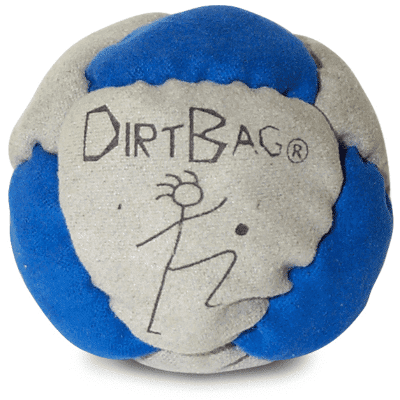 DirtBag Classic Footbag - Blue & Grey Suede Hacky Sack - Slow Speed ...