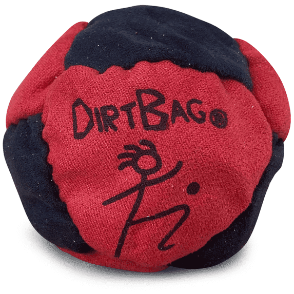 DirtBag Classic Footbag - Red & Black Suede Hacky Sack - Slow Speed ...