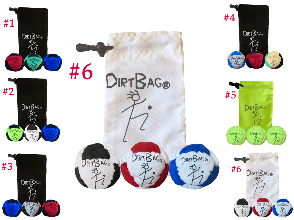 Dirtbag Classic Footbag 3-Pack with Carry Pouch, 8-Panel Sand Filled ...