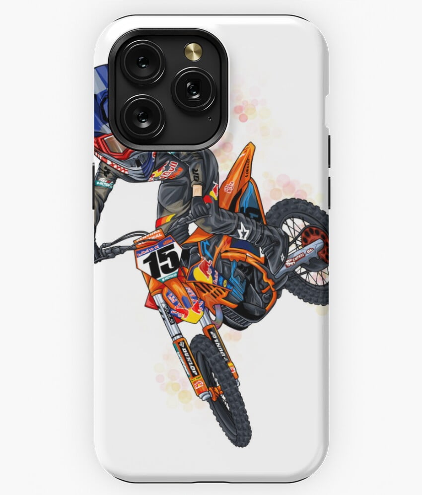 Dirtbike Rider 15 Motocross Fan Art G4248 Phone Case for iPhone17 16 15 ...