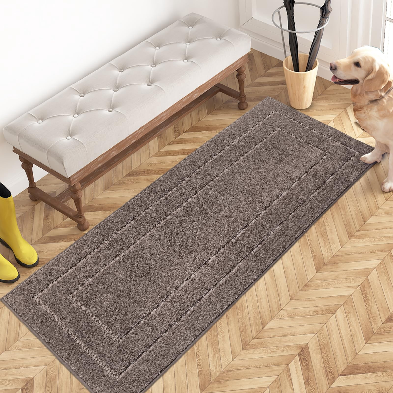 Dirtping Door Mat 24" X 59" Non-slip/smachine Washable Entryway Rug Dog ...
