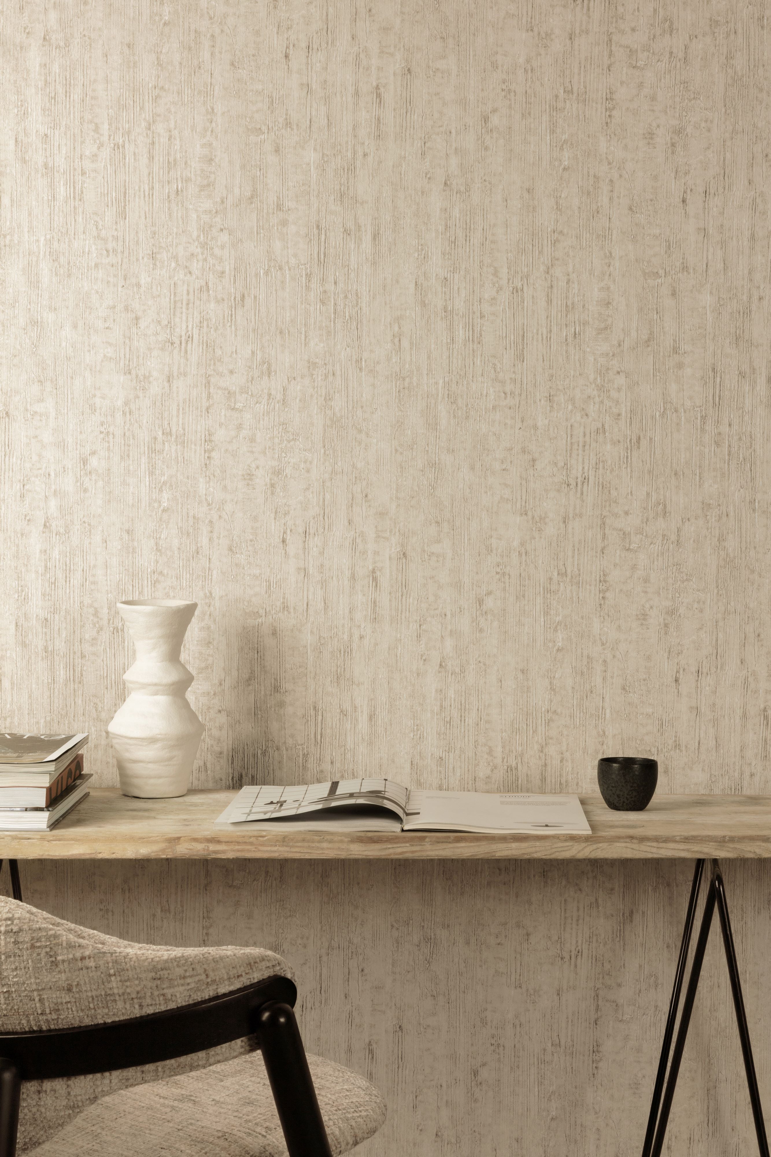 Dirty Beige Faux Paved Cement Print Non Woven Non-Pasted Textured ...