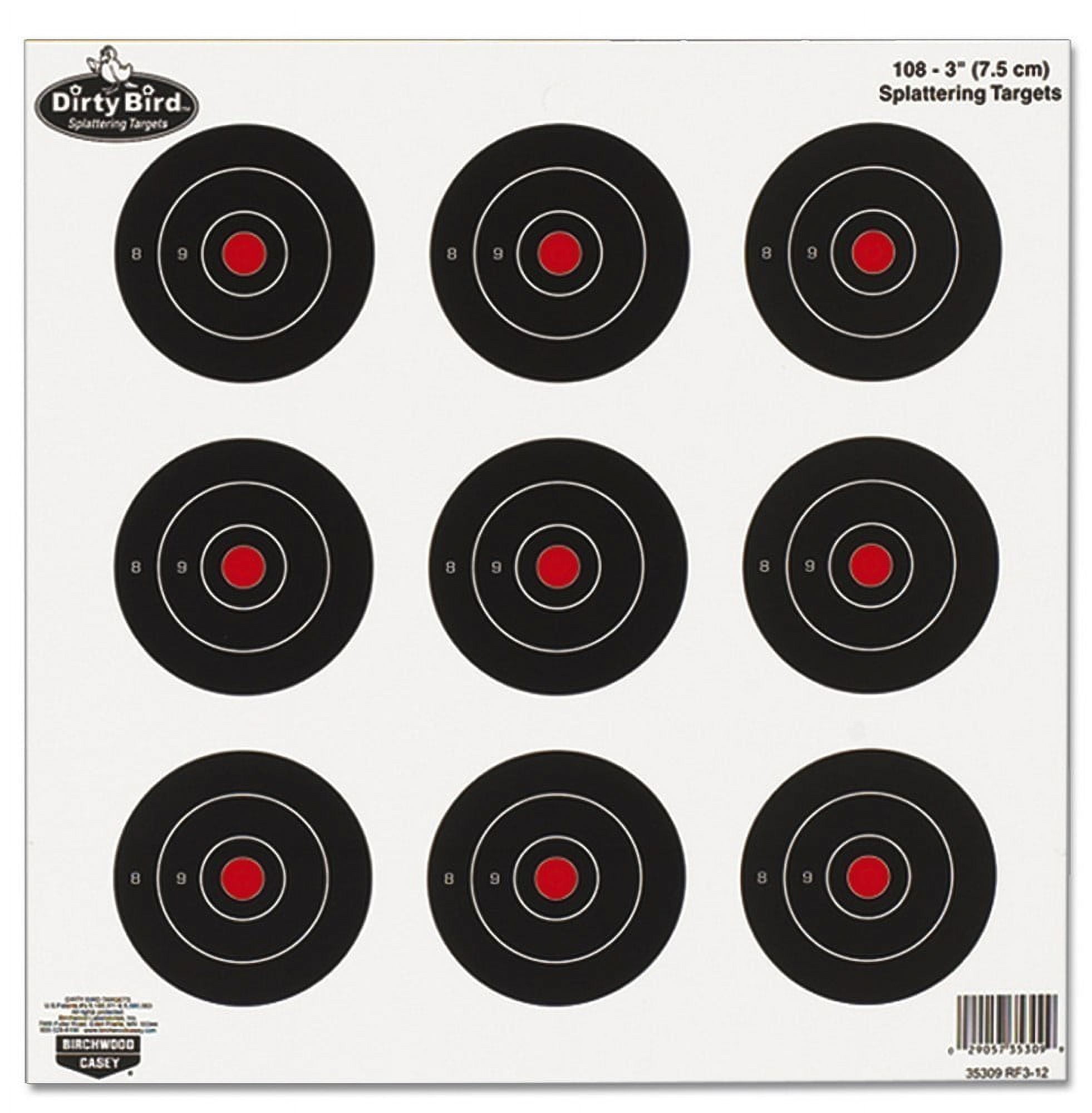 Birchwood Casey Non-Adhesive Dirty Bird Bull's-Eye Small Targets ...