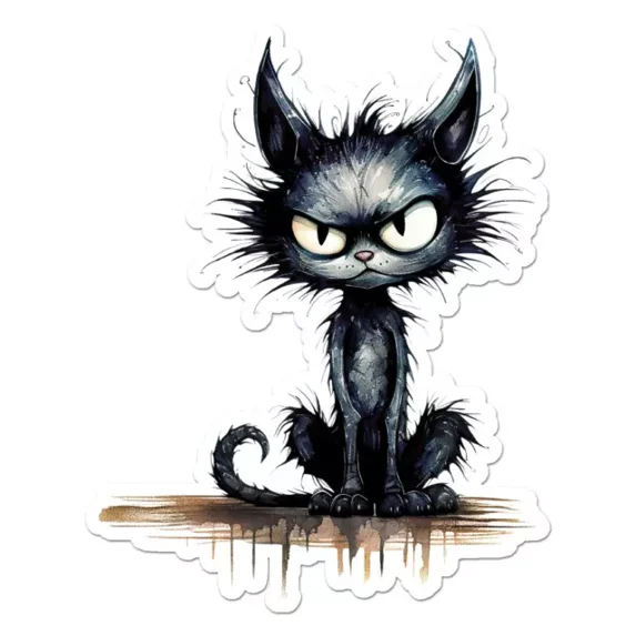 Dirty Black Cat Sticker Phone Decal Water Bottle Stickers Car Decals ...