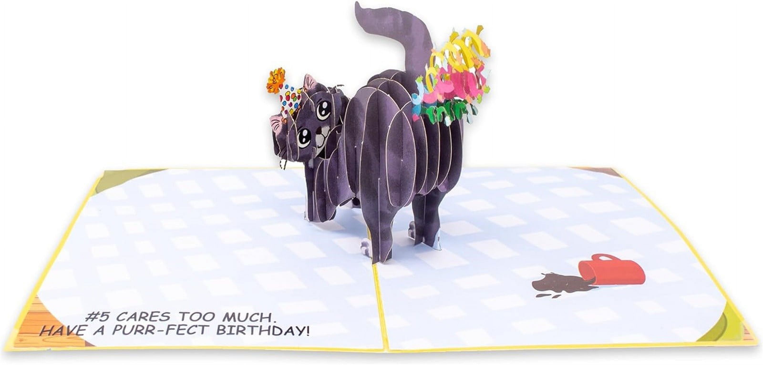 Dirty Cards Purr Fect up Birthday Card 3D Cat Farting Confetti Funny ...