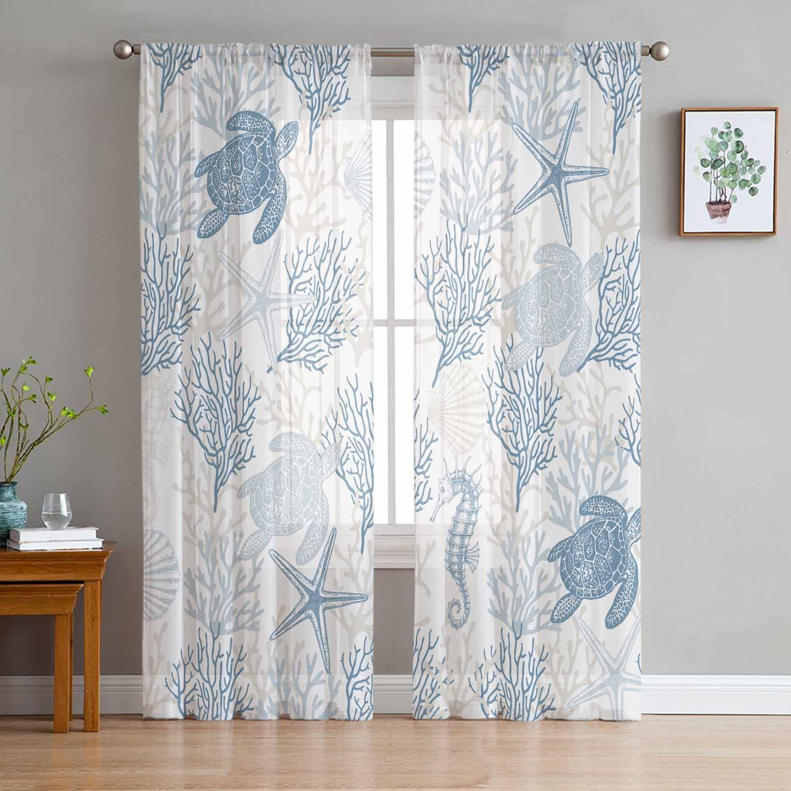 Dirty Green Gradient Sheer Curtain for Living Room Bedroom Voile Drape Kitchen Window Tulle ...