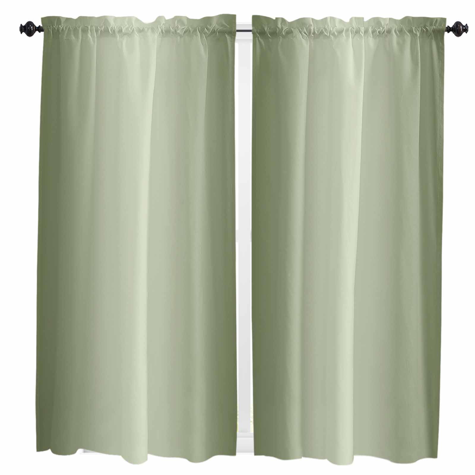 Dirty Green White Gradient Small Curtain Rod Pocket Short Curtains Half ...