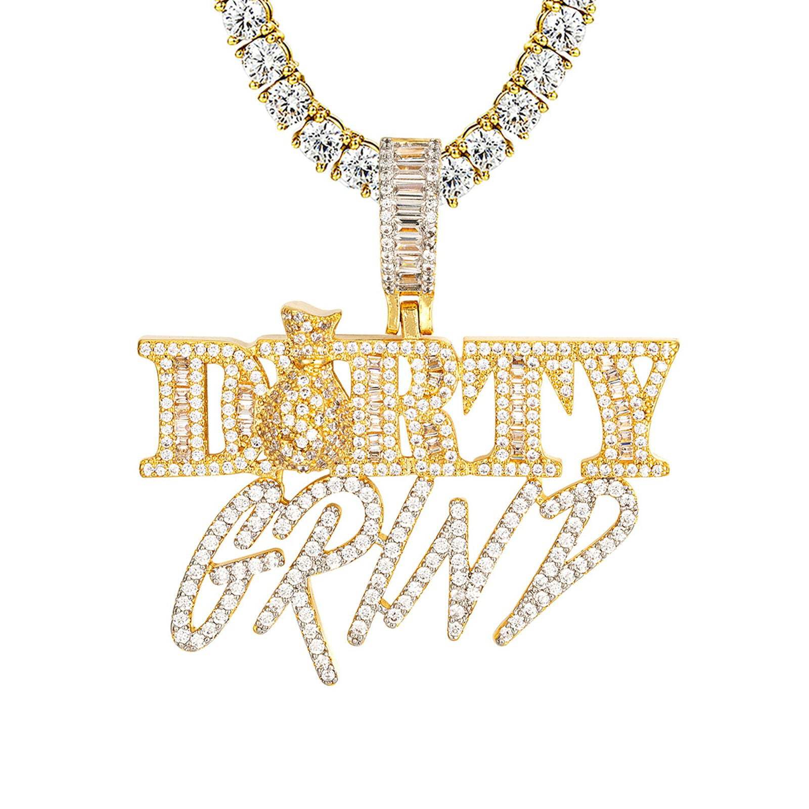 Dirty Grind Money Dollar Bag Icy Custom Hip Hop Mens Pendant - Walmart.com
