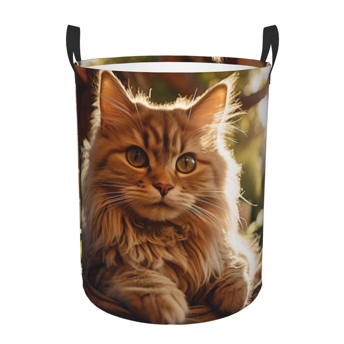 Dirty Laundry Basket Cute Furry Cat Outdoors Folding Clothing Storage ...