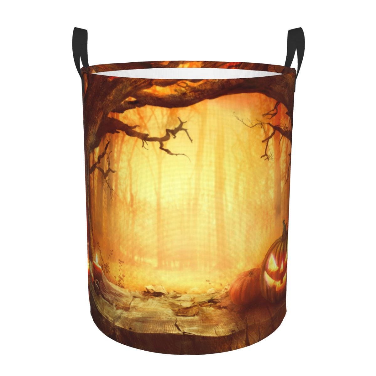 Dirty Laundry Basket Scary Pumpkin On Table Folding Clothing Storage ...