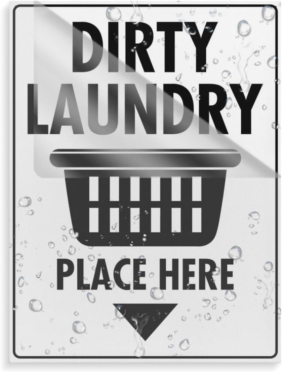 Dirty Laundry Place Here Sign W/Adhesive Back - Durable And Wipe Clean ...