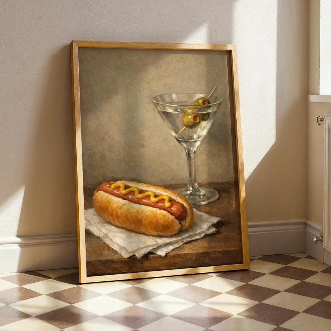 Dirty Martini And Hot Dog Art, Stretched Canvas - Walmart.com