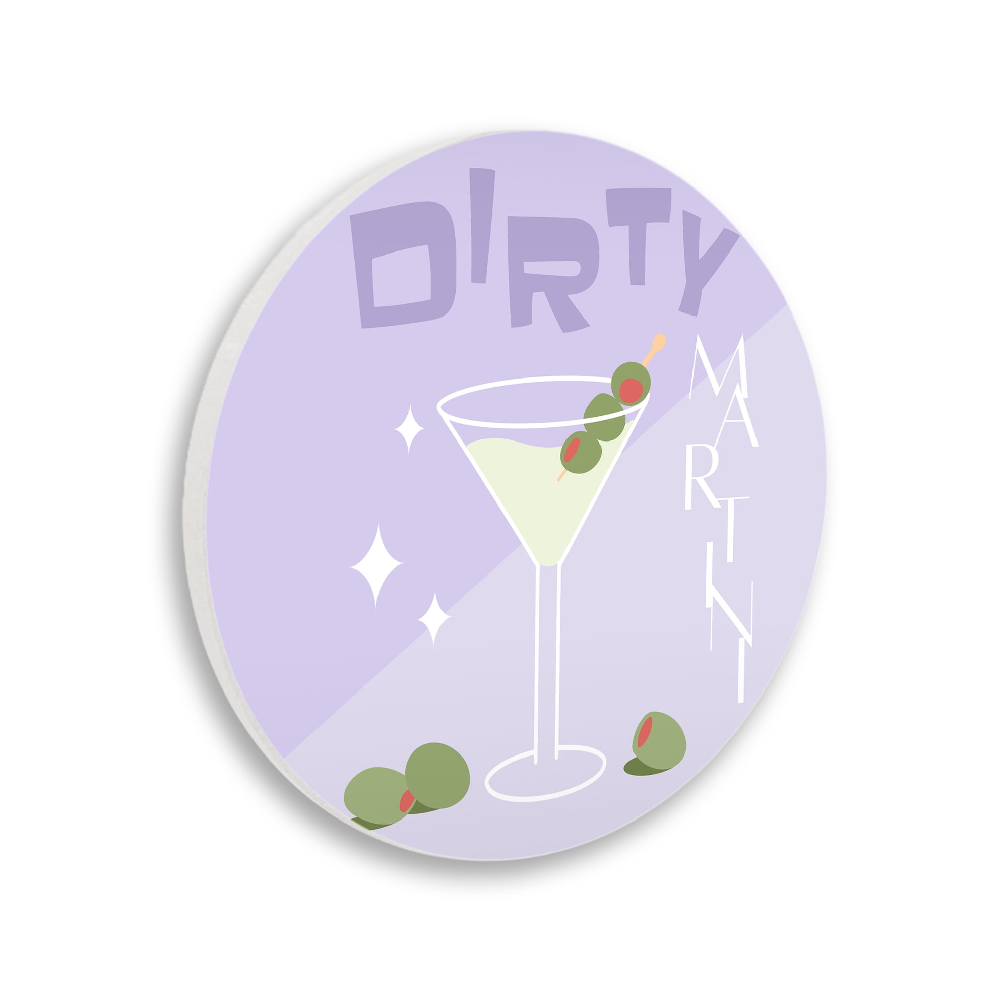 Dirty Martini Funky Cocktail Circular Wall Plaque, design by Anna Quach ...