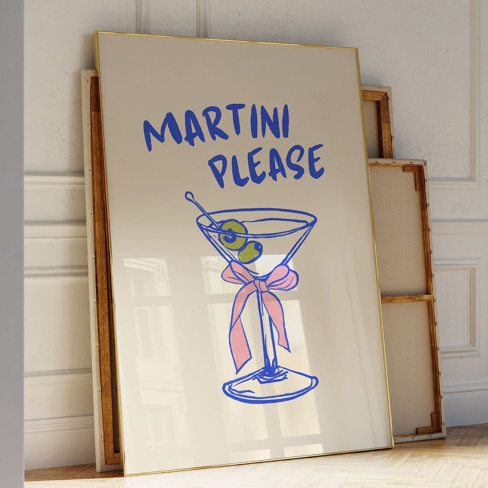 Dirty Martini Poster, Trendy Cocktail Print For Bar Cart Decor UNFRAMED ...