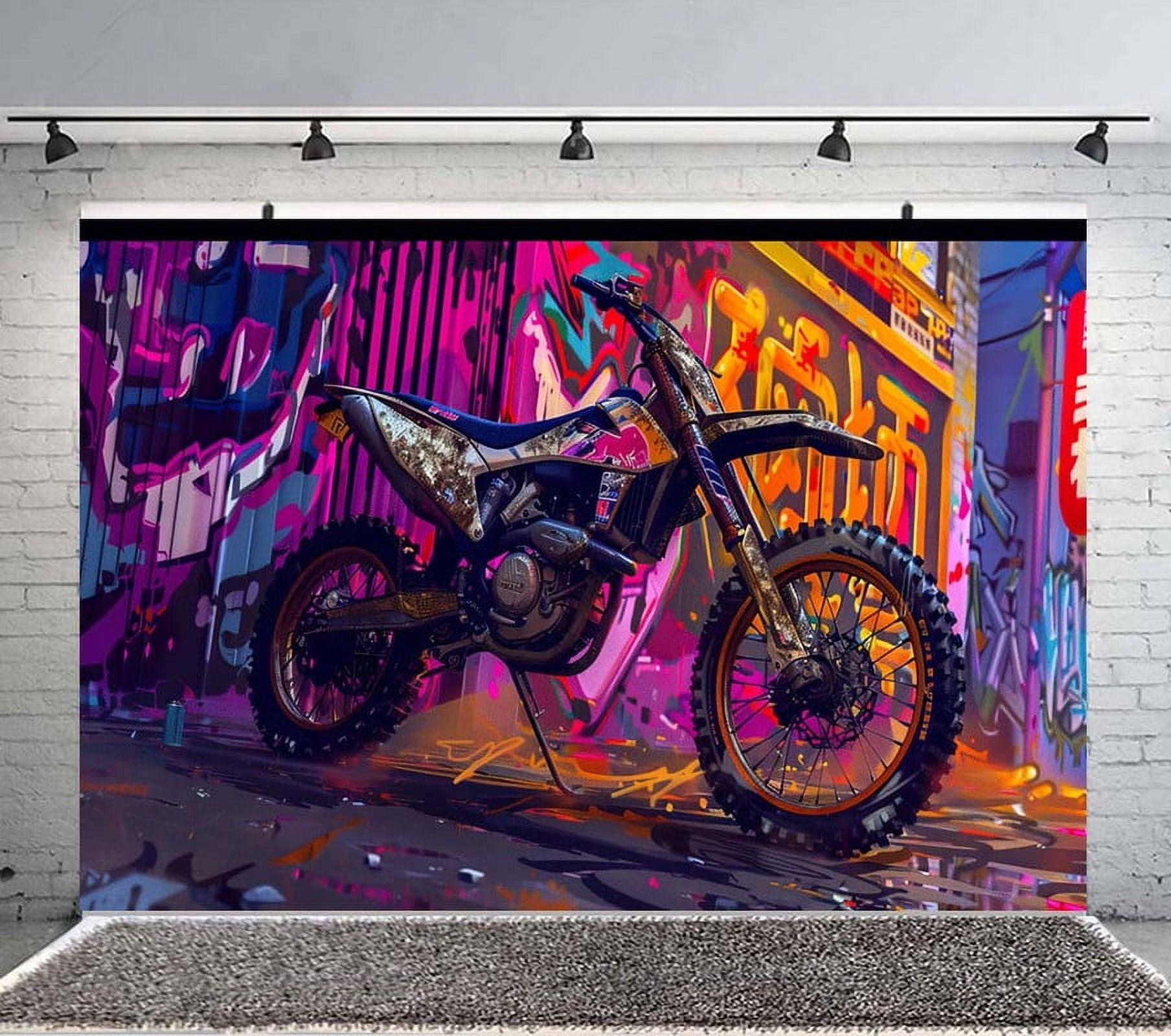 Dirty Motocross Backdrop Banner Party Supplies Poster Movie Theme ...