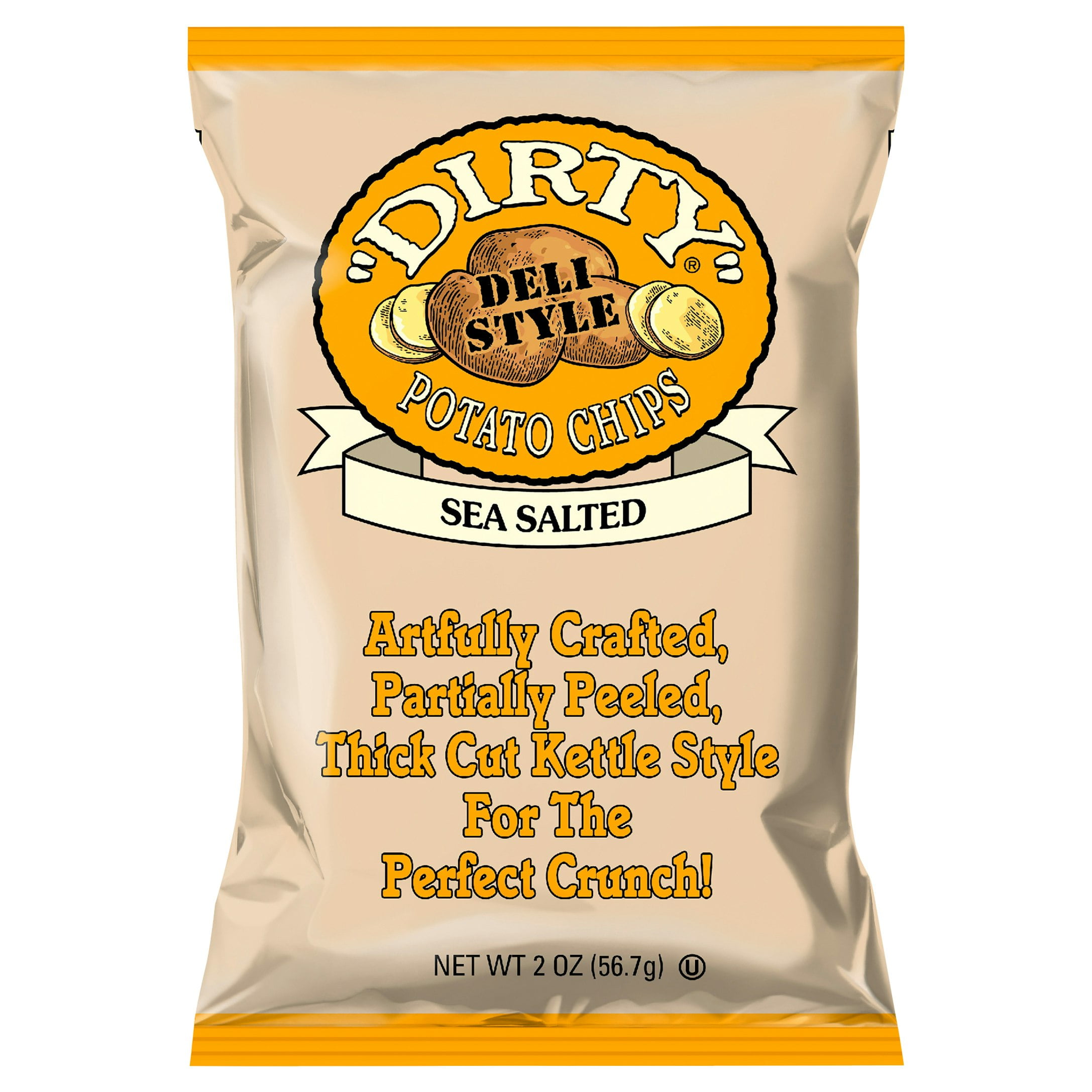 Dirty Potato Chips Sea Salted Potato Chips 2 oz (Pack of 25) - Walmart.com