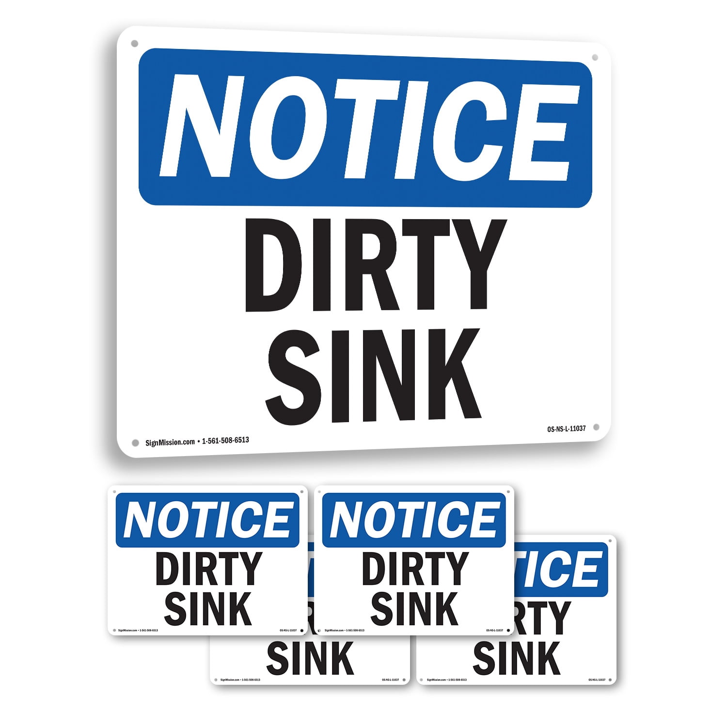 Dirty Sink OSHA Notice Aluminum Sign 24 Inch x 18 Inch - 5 Pack ...