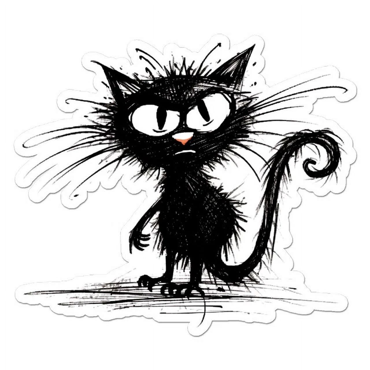 Dirty Stray Cat Sticker Indoor Outdoor Phone Decal Water Bottle ...