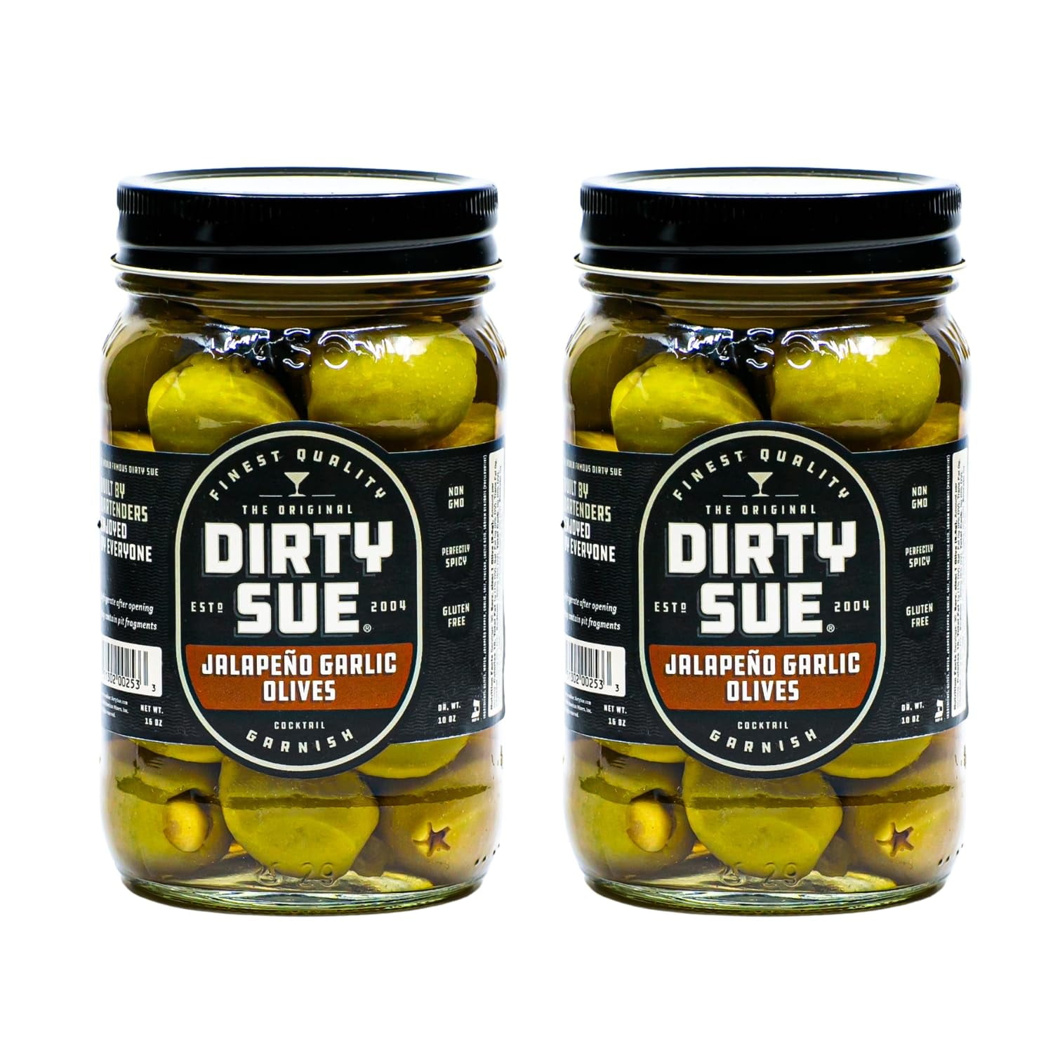 Dirty Sue Double Stuffed Olives - 16oz Mason Jar | Perfectly Stuffed with Garlic and Jalapeno ...