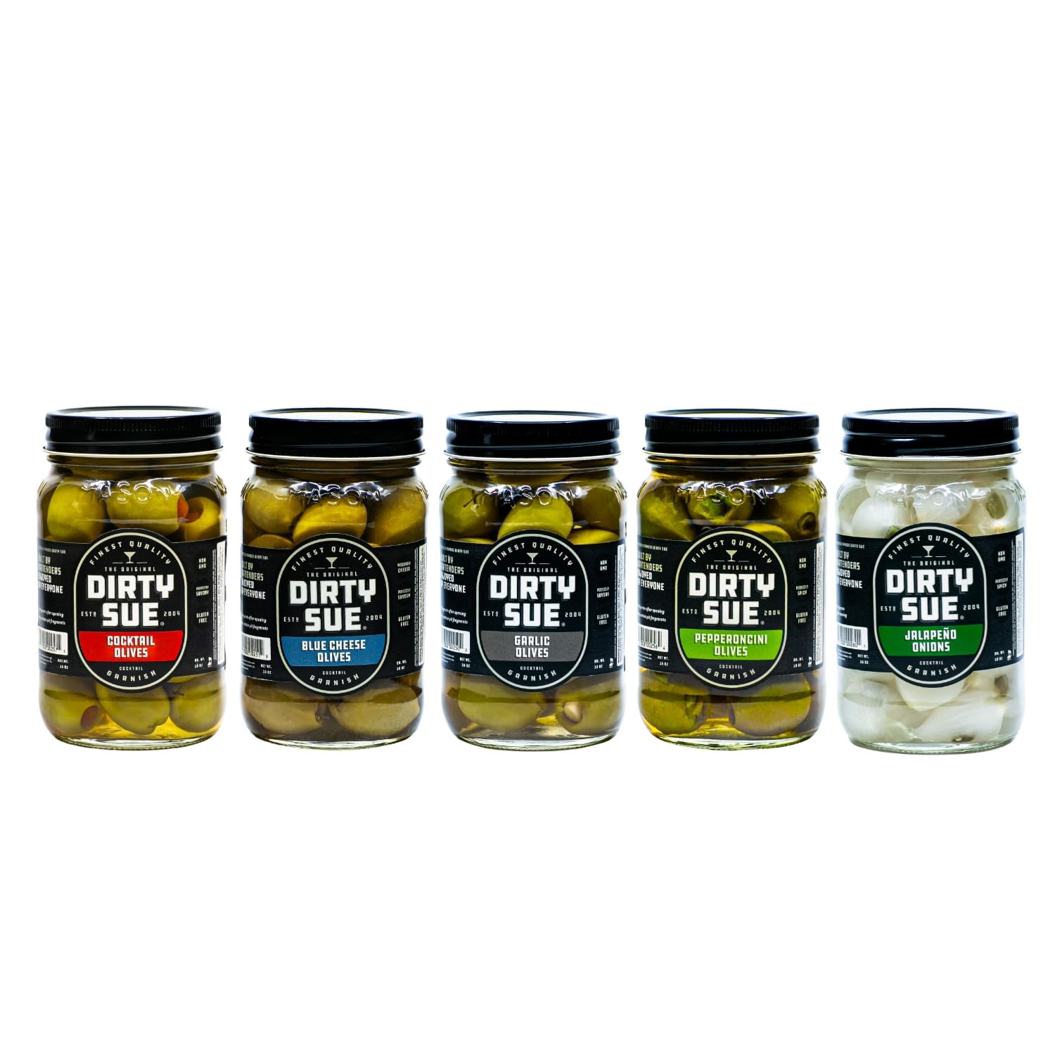 Dirty Sue Martini Stuffed Olives Peppers and Onions Combo Variety Pack ...