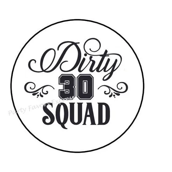 Dirty Thirty Squad Stickers Party Favors Phone Decal Water Bottle ...