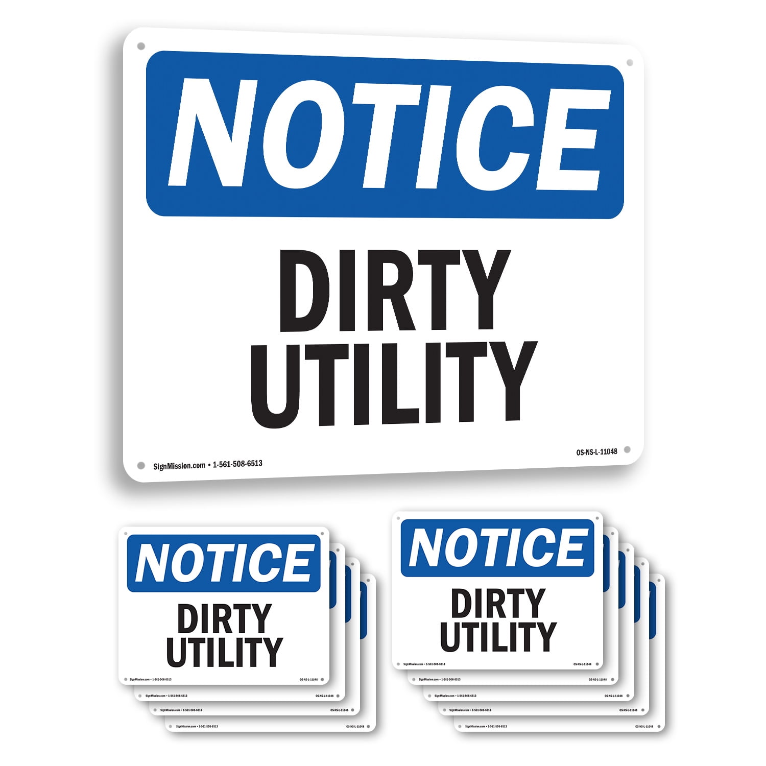 Dirty Utility OSHA Notice Aluminum Sign 10 Inch x 7 Inch - 10 Pack ...