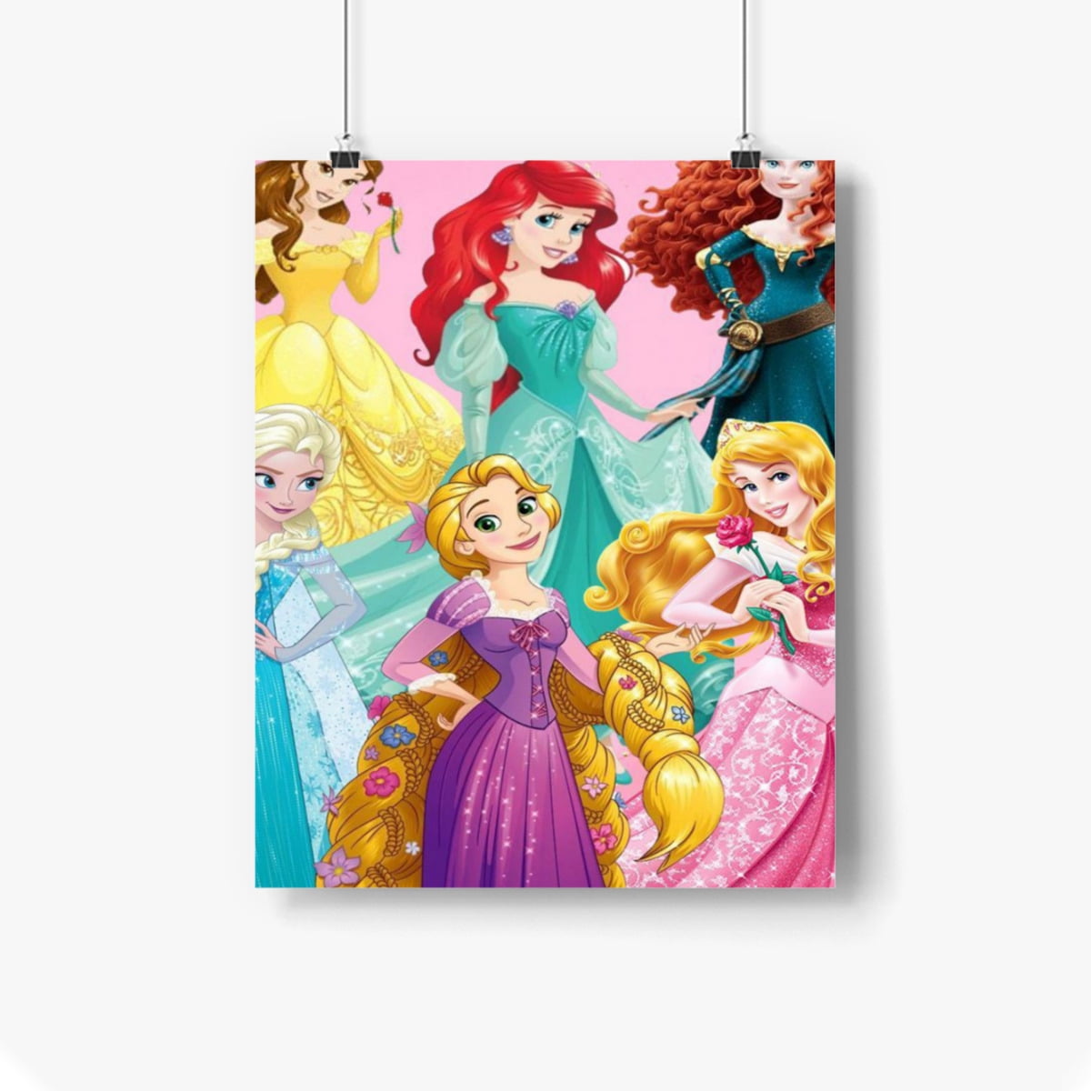 Dis-ney Princess Poster Holiday Bedroom Decor Prints Living Room Office ...