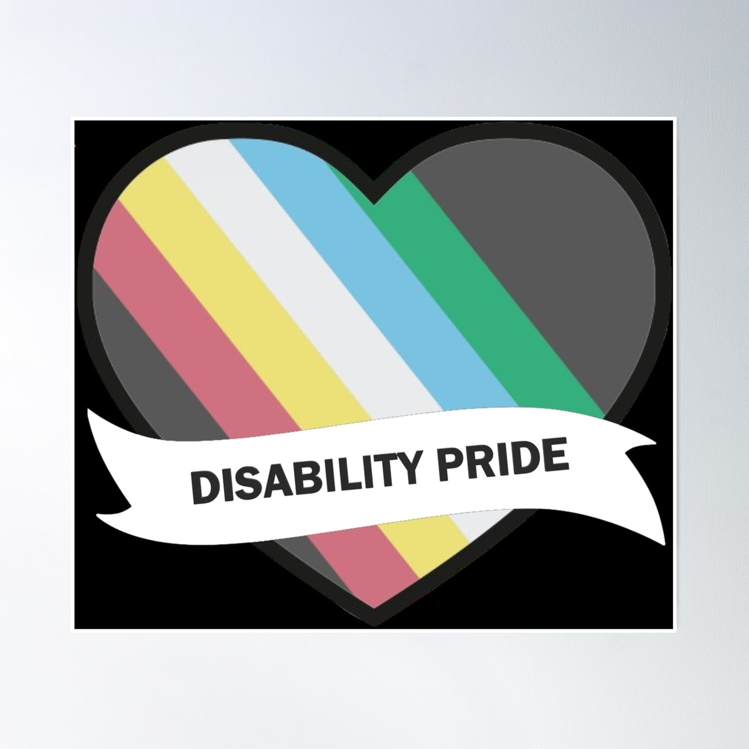 Disability Pride Heart Poster Wall Art, Modern Wall Decor, 24x36 ...