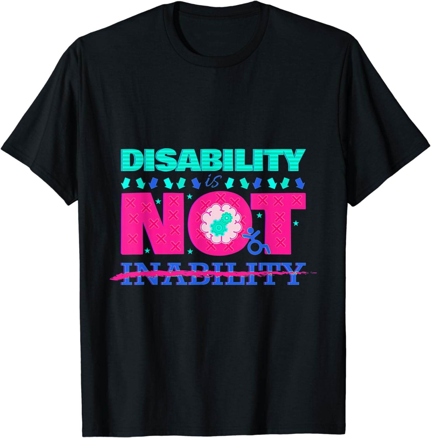 Disability is Not Inability, special needs rights awareness T-Shirt ...