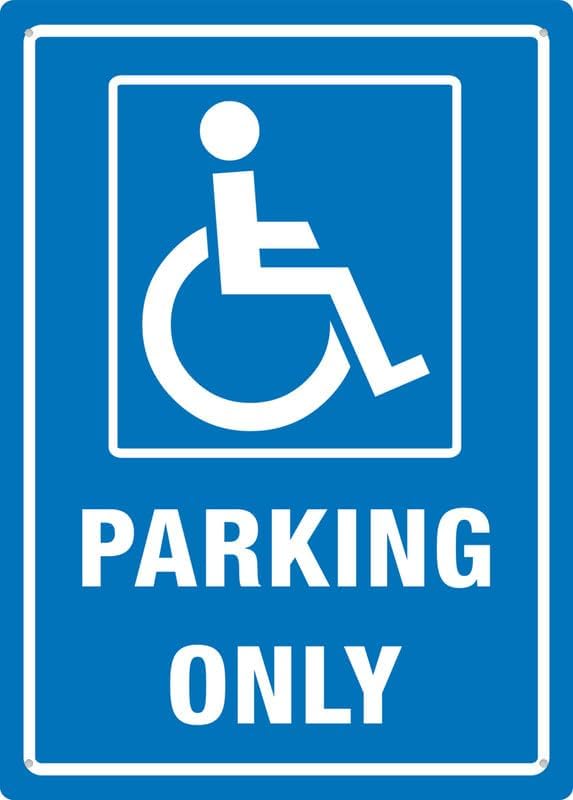Disable Parking Only Sign For Business 8X12 in Rust Free Aluminum Uv ...