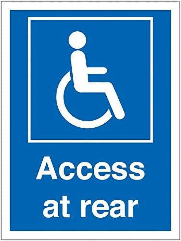 Disabled Access at Rear' Sign in Choice of Materials Safety Signs ...
