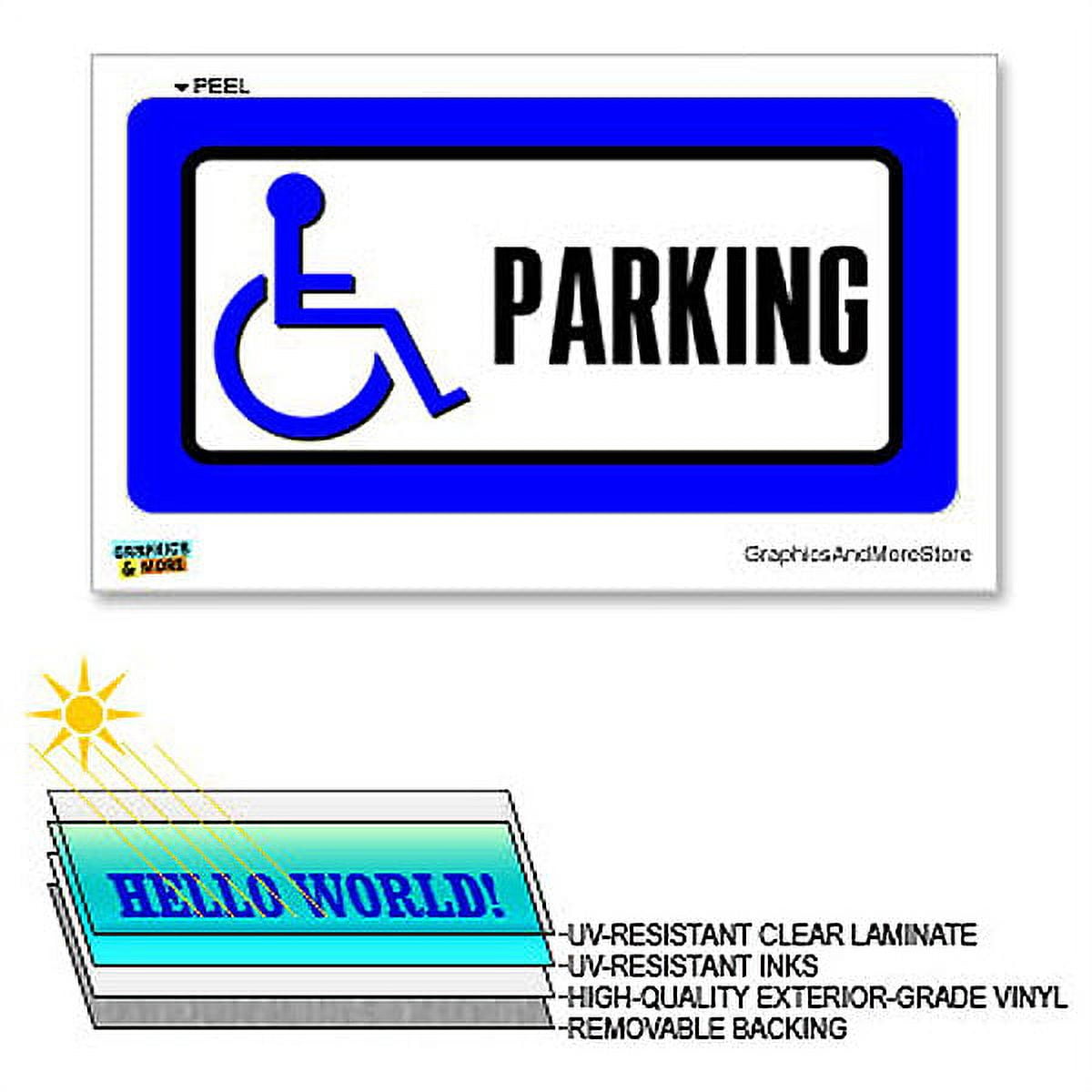 Disabled Handicapped Parking - 12 in x 6 in - Laminated Sign Warning ...