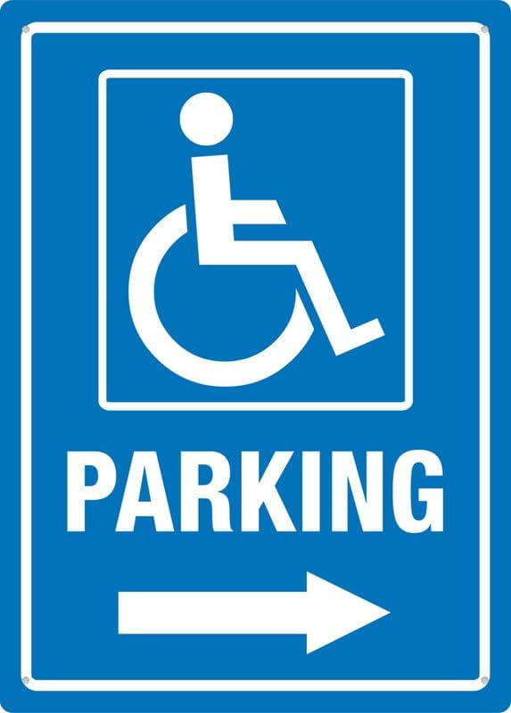 Disabled Parking Right Arrow Sign Outdoor Metal Sign - 12 X 8 Metal ...
