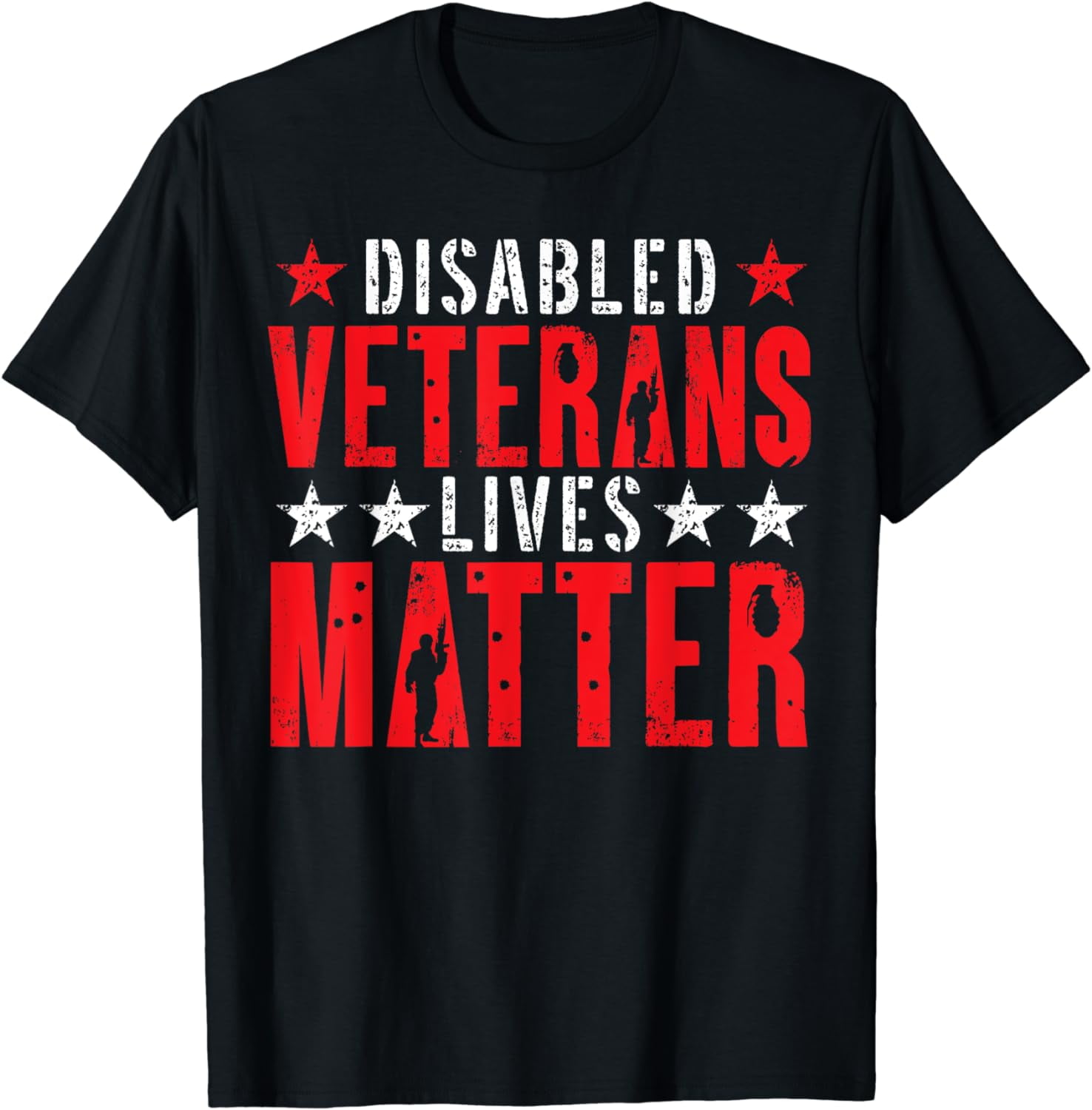 Disabled Veteran Armed Forces Military Soldier Army USA T-Shirt ...