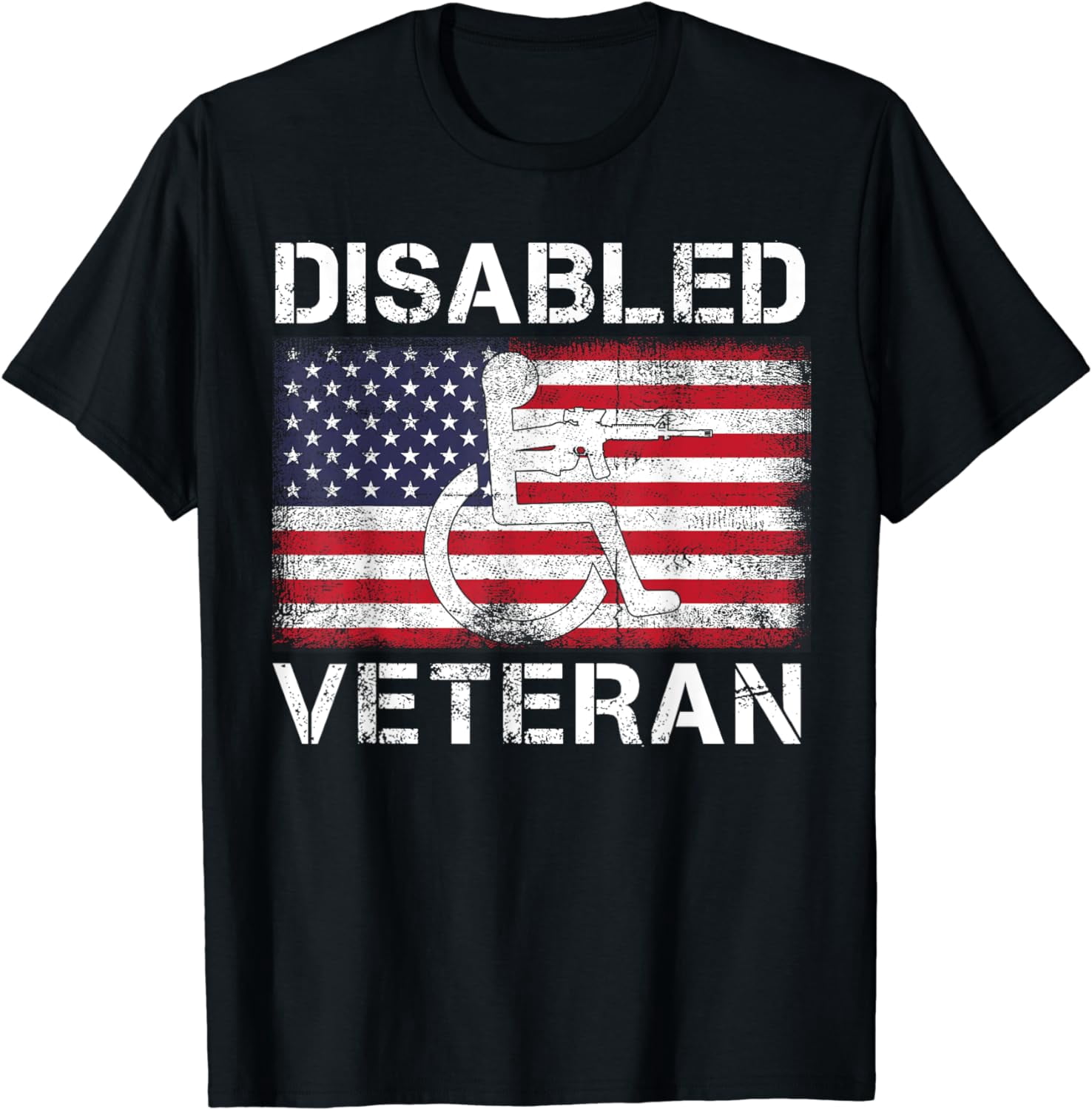 Disabled Veteran For Dad Grandpa Veteran American Flag T-Shirt ...