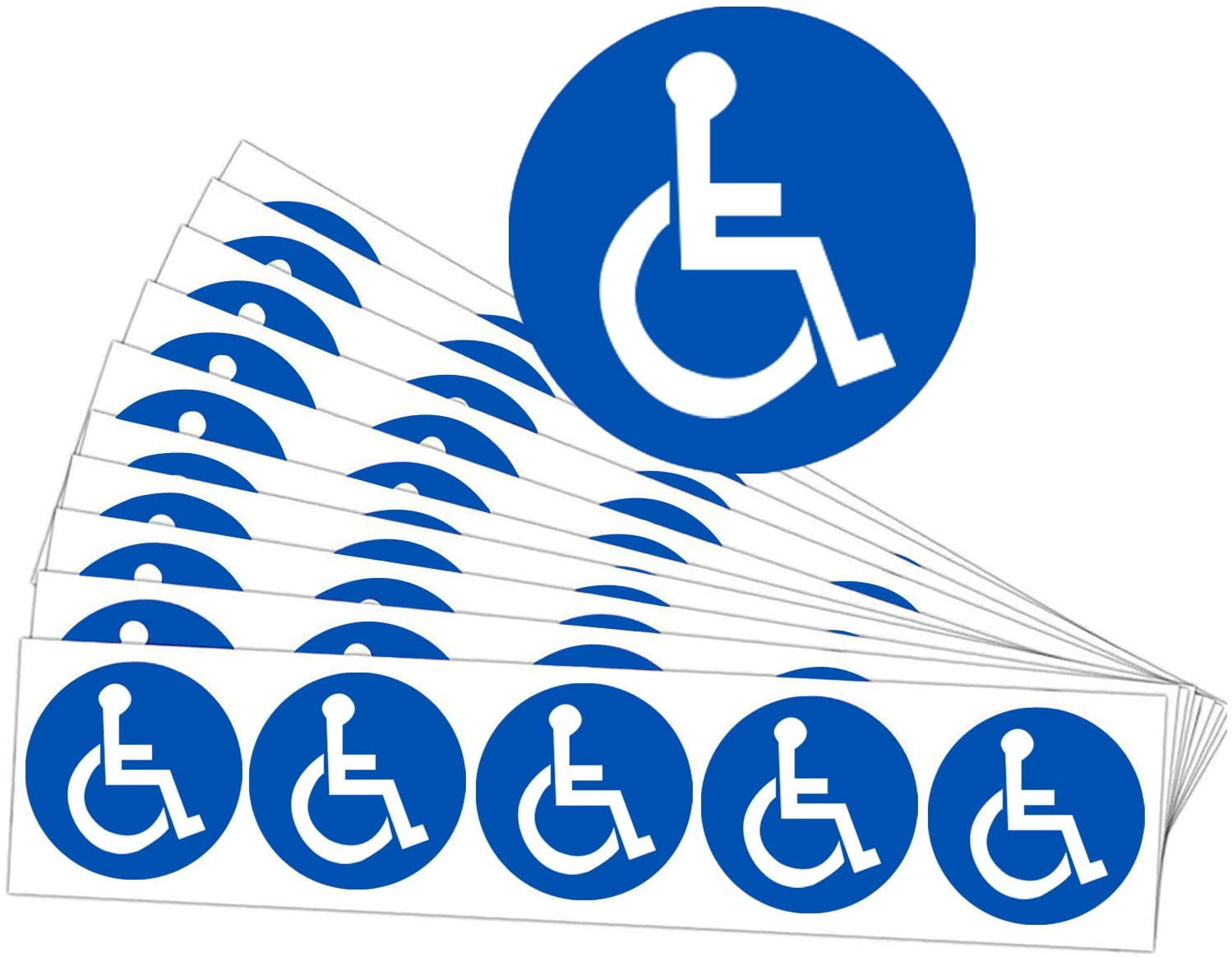 Disabled Wheelchair Symbol Labels Handicap Signs Stickers 2 inch Round ...