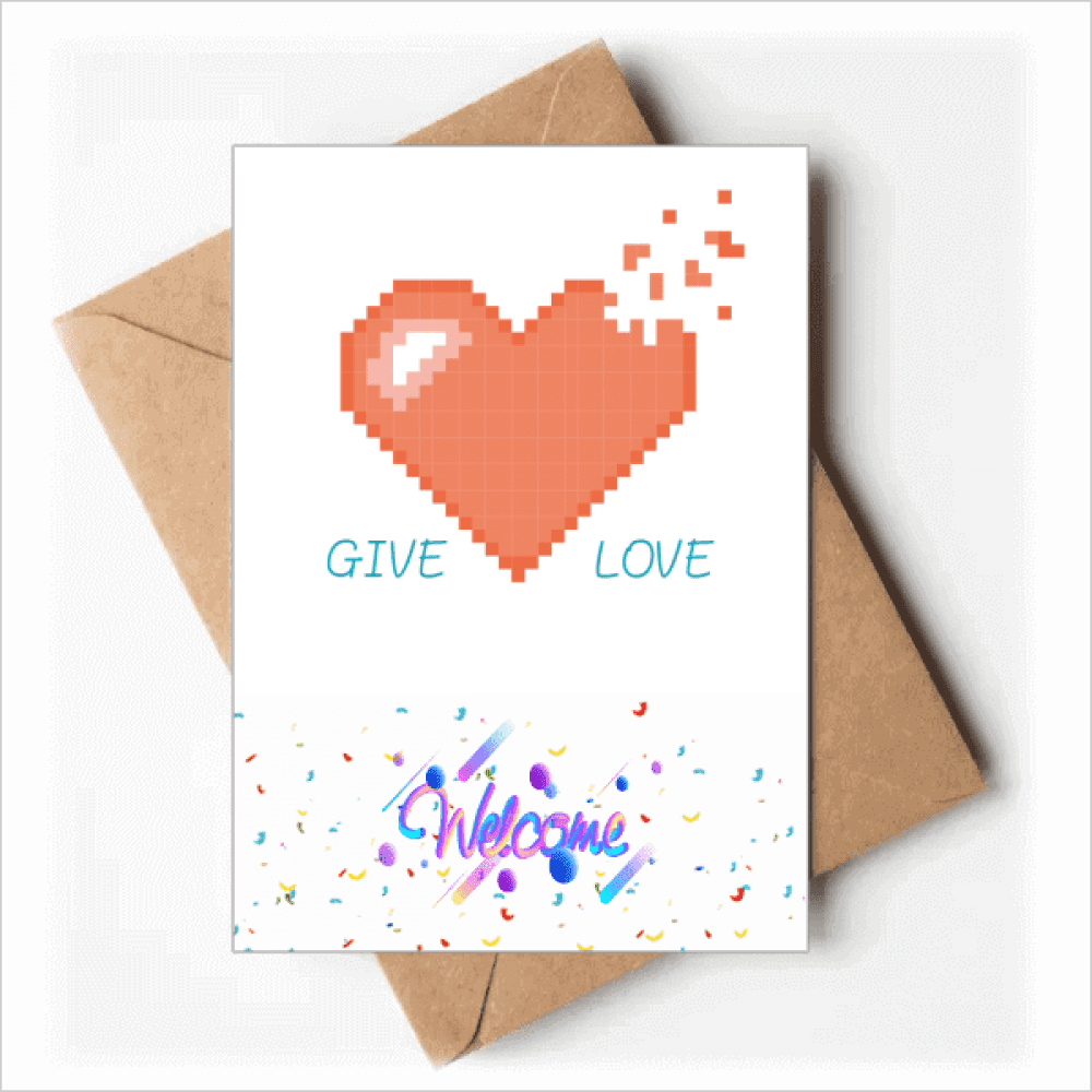 Disappear Heart Give Love Pixel Welcome Back Greeting Cards Envelopes Blank - Walmart.com