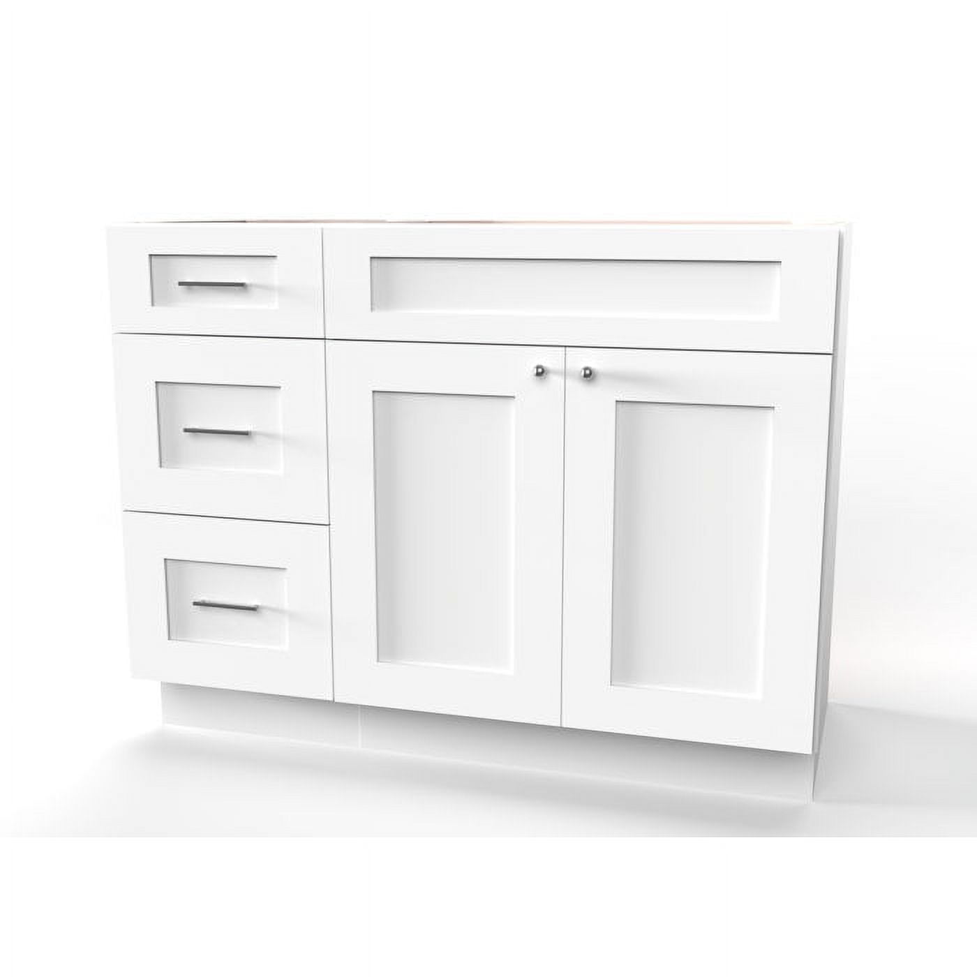 Disar 45'' Solid Wood Single Bathroom Vanity With Left Drawer, Base ...