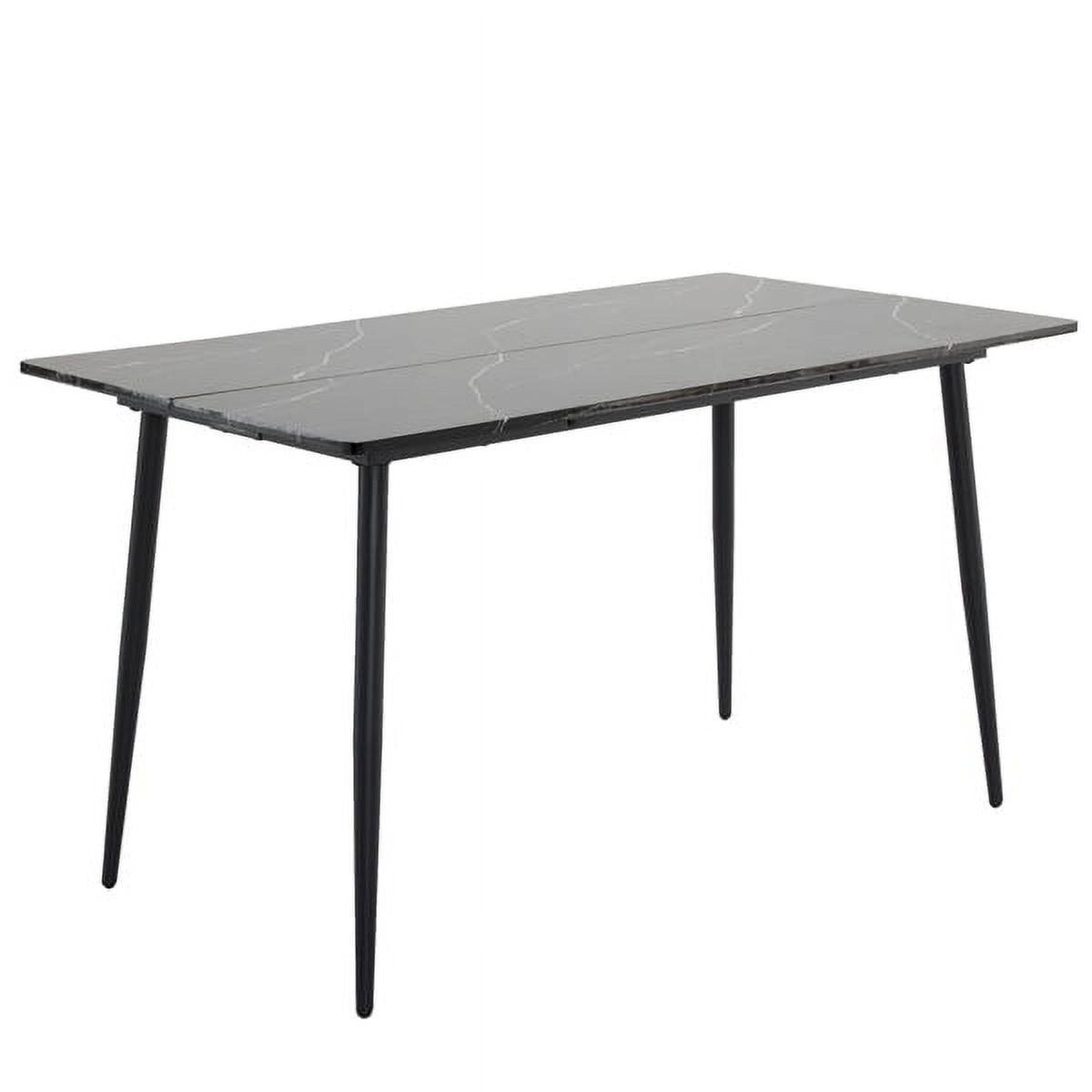 Disassemble rectangular table with arc MDF Black tabletop splicing PVC ...