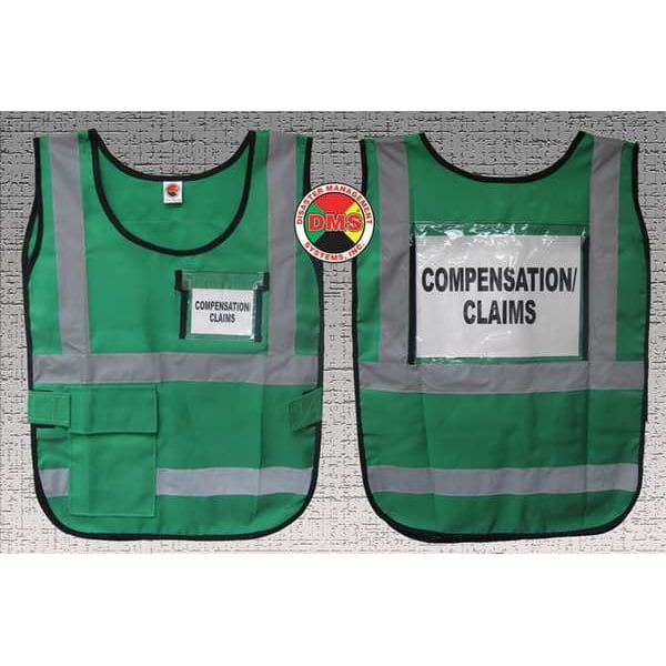 Disaster Management Systems Safety Vest,Green,Legend Insert,Univsl DMS ...