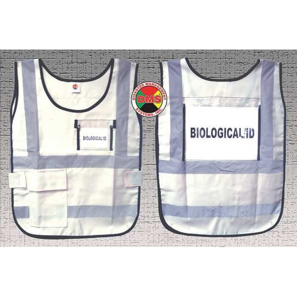 Disaster Management Systems Safety Vest,White,Legend Insert,Univsl DMS ...