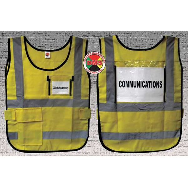 Disaster Management Systems Safety Vest,Yellow,Legend Insert,Univsl DMS ...