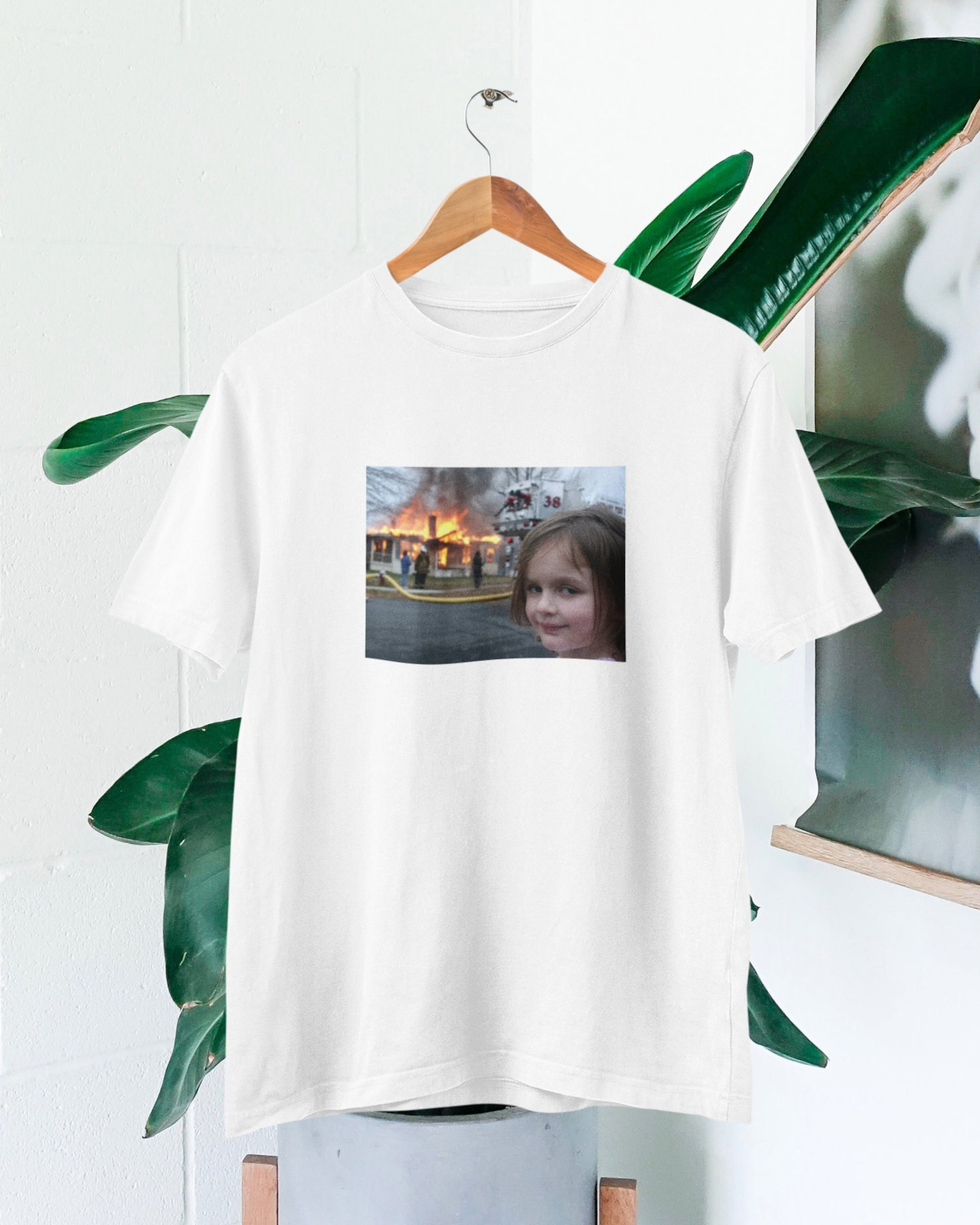 Disaster girl MeMe Funny T-shirt | Little girl standing in front of a ...