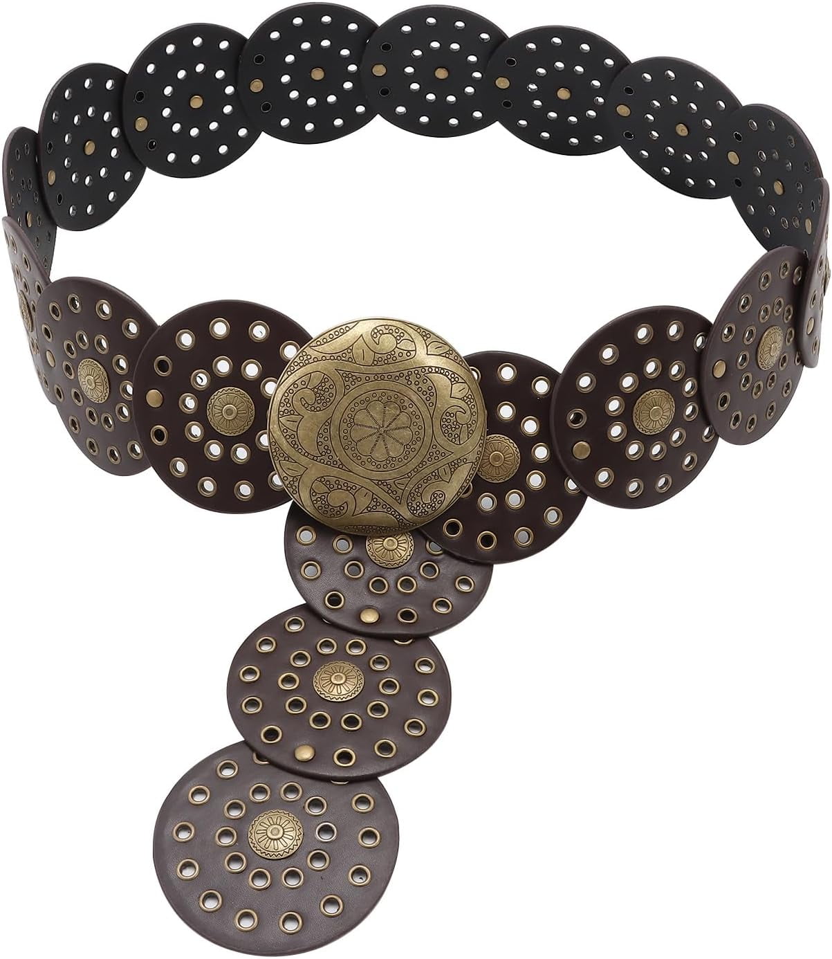 Disc Belt Western Style Exaggerated Cowboy Disc Belt Metal Buckle ...